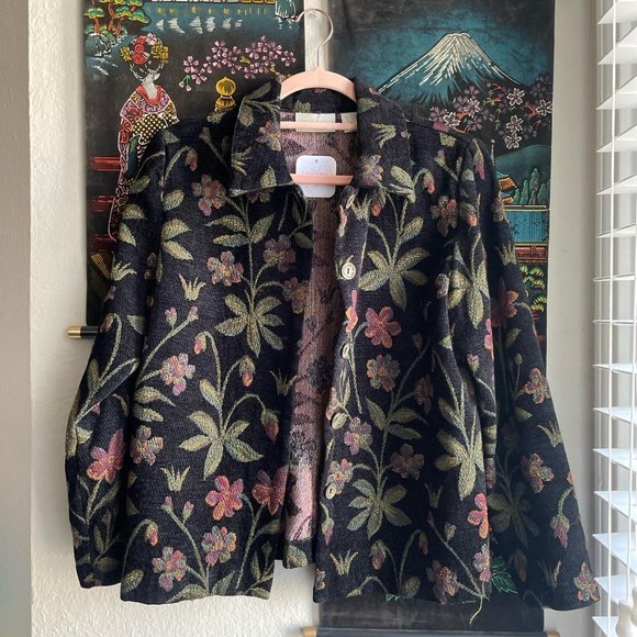 Jackets & Coats | Vintage 9s Floral Tapestry Coat Size S | Poshmark